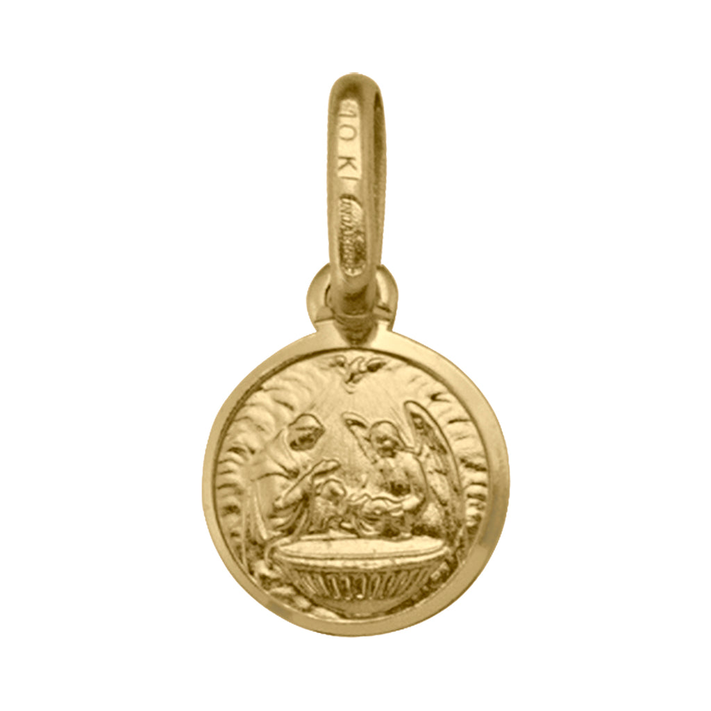 BAPTISM MEDAL YELLOW GOLD SOLID – Gem Bijou