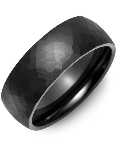 MADANI MEN'S WIDE DOME BLACK CERAMIC HAMMER WEDDING – Gem Bijou